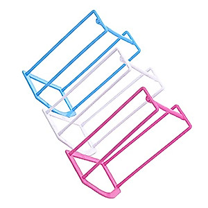 Angoily 3pcs Clothes Storage Rack White Shelf Brackets Hanger Stacker Household Hanger Organizers Storage Artifact Plastic No Punching