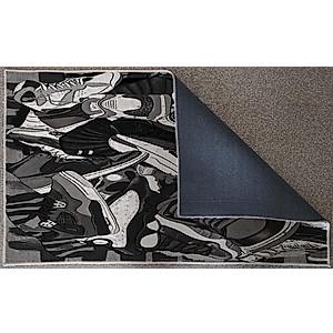 Generic Dark Colour Sneakers Rug, Custom Sneakers, Sneakers, Shoes Rug, Street Rug, Sneakers Decor Rug, Sneaker Art, Fashion Street Rug, Cool Carpet, 4.6 x 6.56 feet, Colourful
