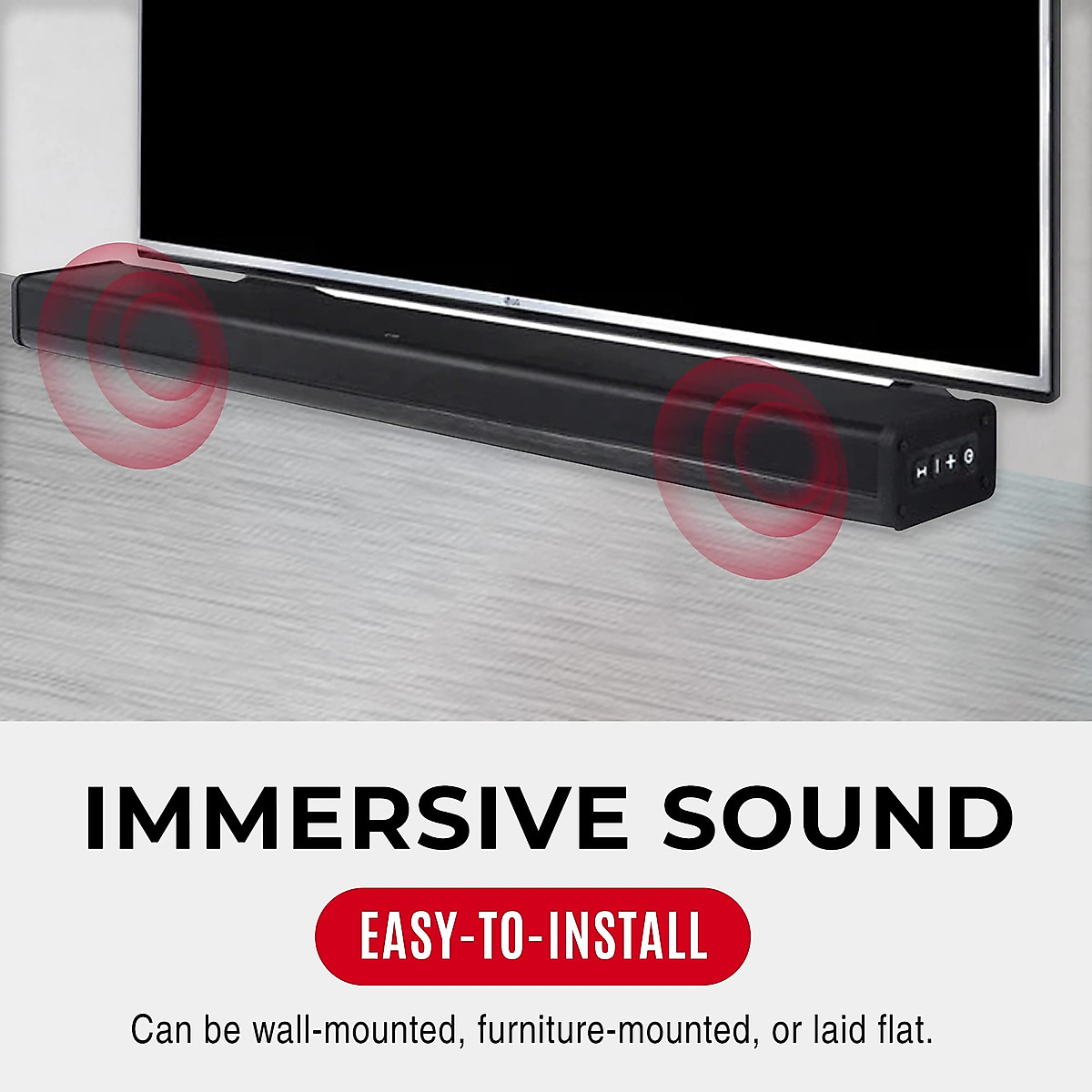 ZVOX SB500 Soundbar for TV, Home Speaker Bar Works with 50" to 90" TVs, Soundbar with Subwoofer Built-in, 6 Modes AccuVoice Dialogue Boost, Multi-Zone Audio and Hearing Technology