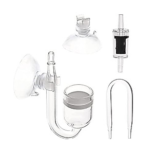 Clscea Aquarium Glass CO2 Diffuser Atomizer with U Tube Check Valve Suction Cup Premium Version