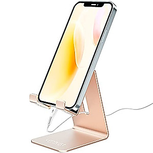 Urmust Cell Phone Stand for Desk Phone Holder Dock Cradle Stand for iPhone 14 13 12 11 Pro Max X Xr 8 Plus 7 6,Tablet(4-10in) [2023 Updated Version] Gold
