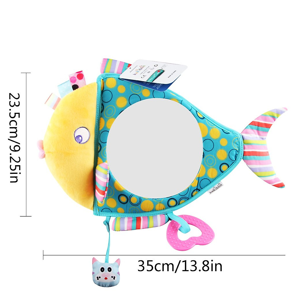 360° Rotary Push Car Rear View Mirror, Sliver