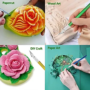 Baijuyi Exacto Knife Craft Knife, Stainless Steel Hobby Knife Set with 3 Exacto Knives+90 pcs Exacto Knife Blades for Precision Carving, DIY, Art, Cutting, Scrapbooking,Stencil.