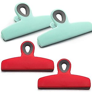 Chip Bag Clips for Food, 4 Large Heavy Duty Bag Chips Set for Kitchen Storage, 5.3 Inches Wide
