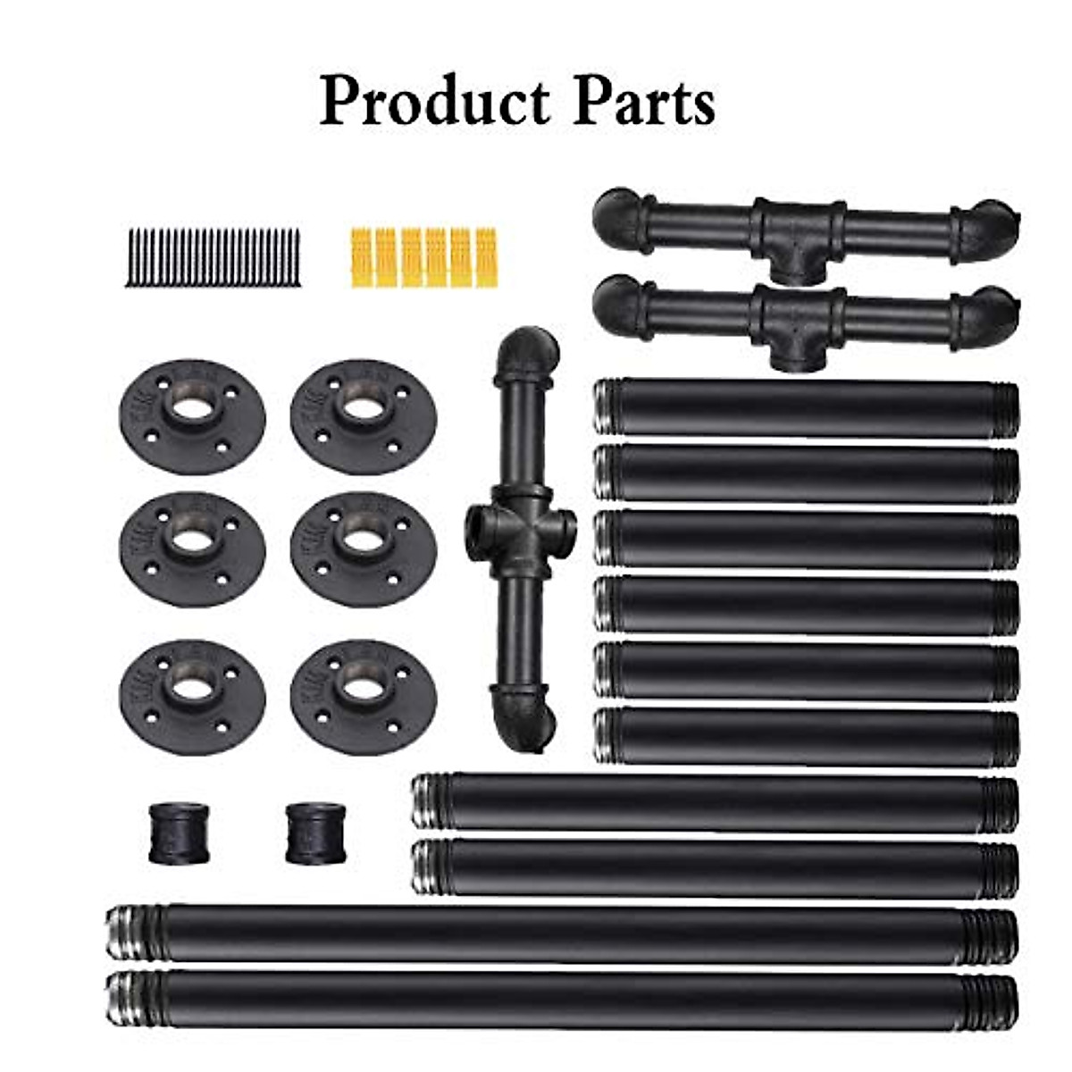 LoftPaipes Industrial Pipe Clothes Rack, Heavy Duty Wall Mounted Black Iron Garment Bar,Detachable Garment Rack,Multi-purpose Hanging Rod for Closet Storage, 70.9" L × 10.4" W