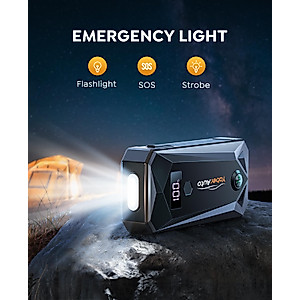 YaberAuto 3000A Car Battery Jump Starter for 9.0L Gas/8.0L Diesel Engines, Portable Car Jump Starter Battery Pack, 12V Jump Box Car Battery Jumper with Extended Jumper Cables, Fast Charge, Lights