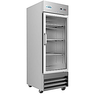 KoolMore - RIR-1D-GD 29" Stainless Steel 1 Glass Door Commercial Reach-in Refrigerator Cooler - 23 cu. ft