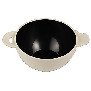 Ozeri Earth Ramen Bowl 6-Piece Set, Made from Plant-Derived and Other Natural Materials, Beige with Black