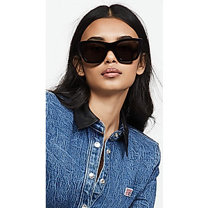 rag & bone Women's RNB 1046GS Sunglasses, Black, One Size