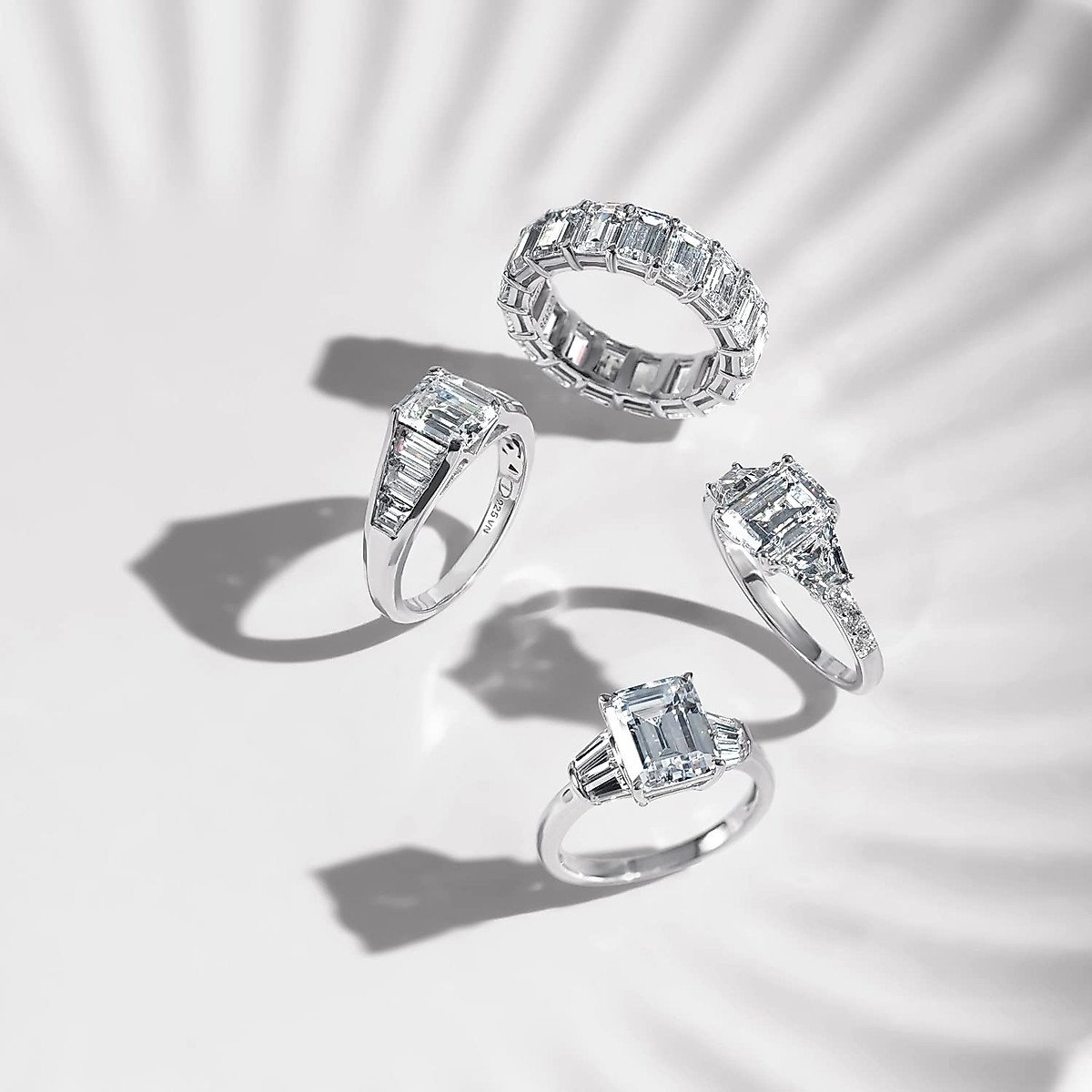 DIAMONBLISS Tapered Baguette & Emerald Cut Ring 925 Sterling Silver Single Prong Set Engagement Ring Band | 4.00 Carats Cubic Zirconia CZ Simulated Diamond (8)