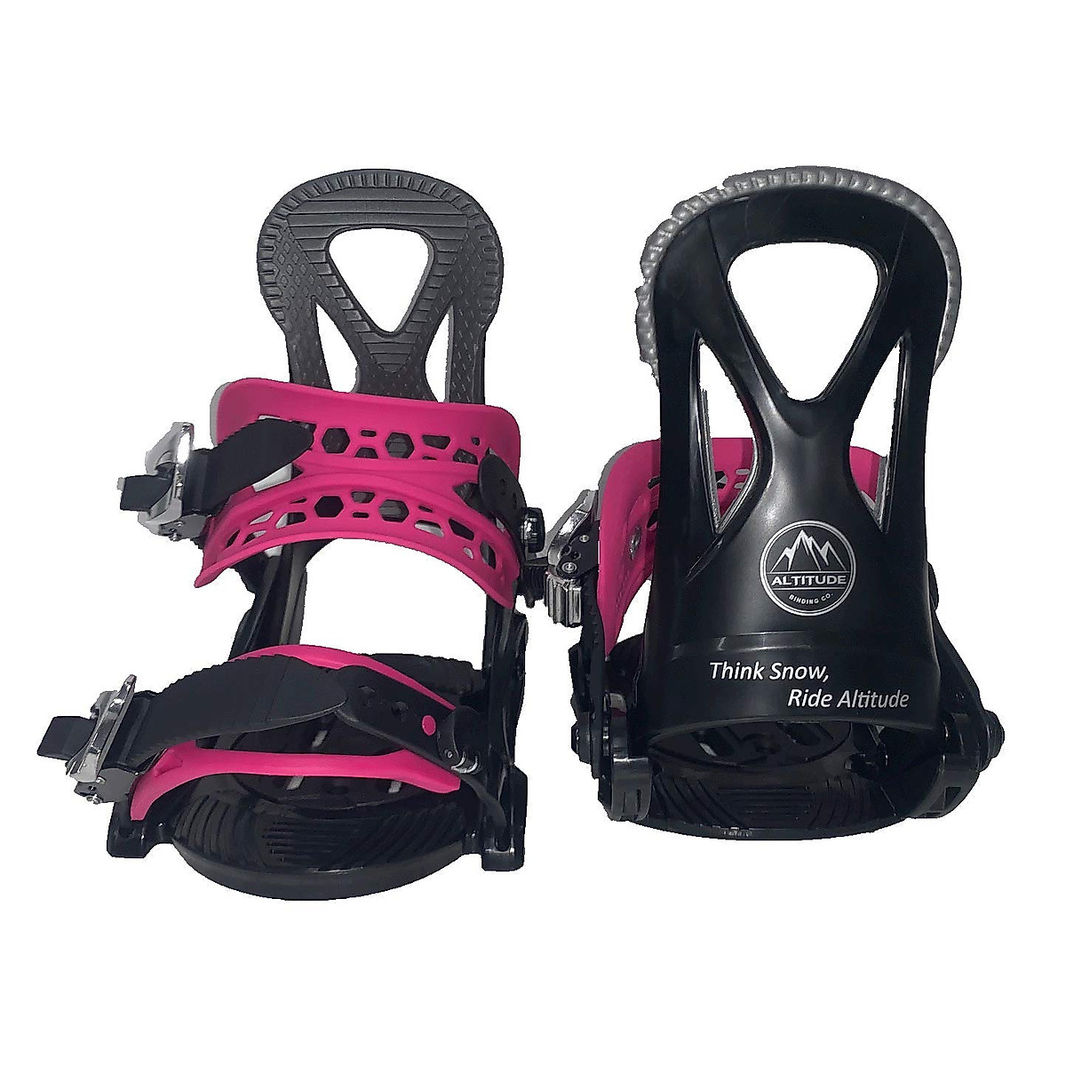 ALTITUDE Girls JR Ripper Snowboard BINDINGS 4x4 Burton 3D & EST (Sizes 2-6) Black/Grey/Pink