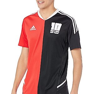adidas Men's Messi Jersey, Black/Vivid Red, Large