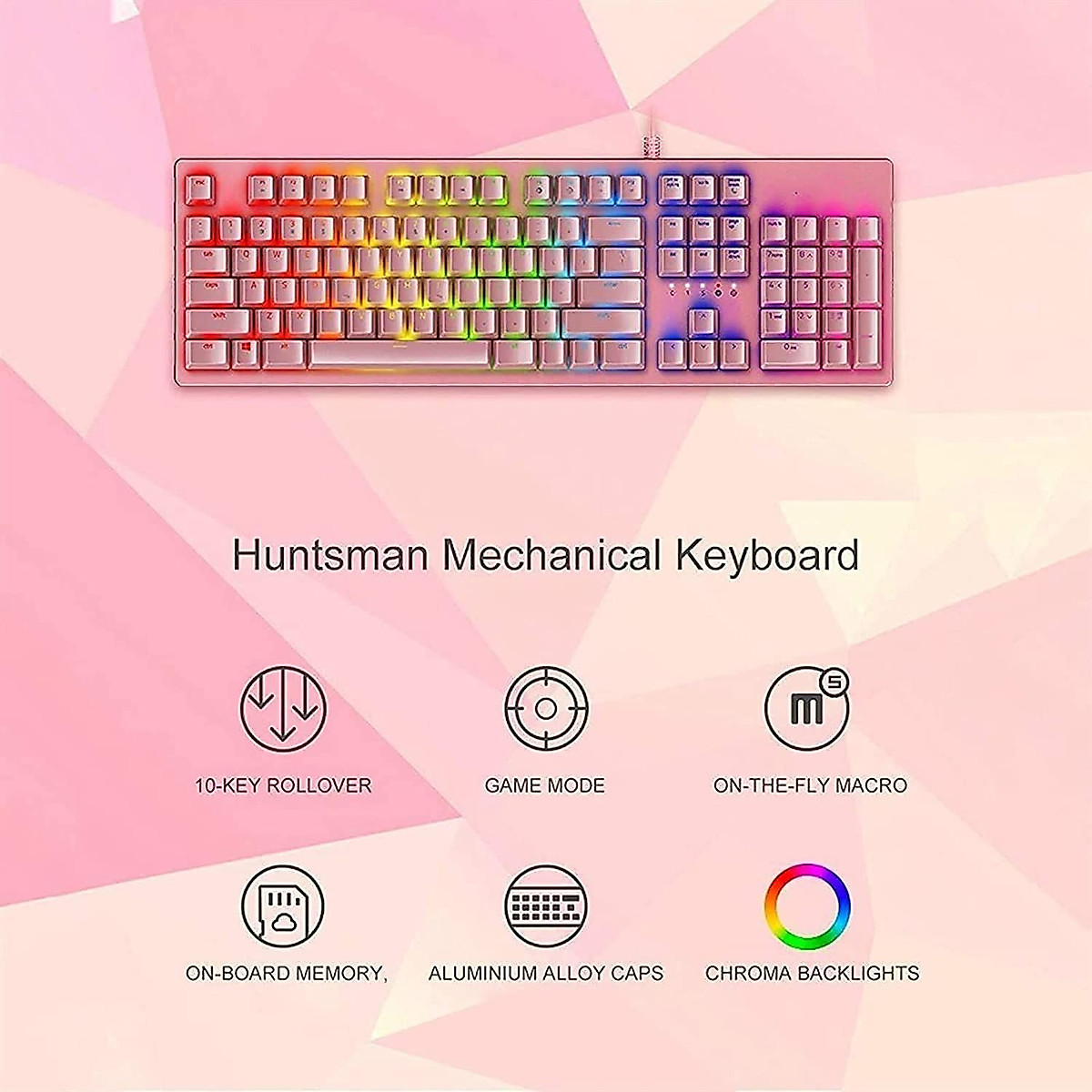 WWBMZ Suitable for Girls Mechanical Gaming Keyboard RGB LED Backlit Wired Keyboard with Switches for Gaming PC E-sportsPlayer Equipment