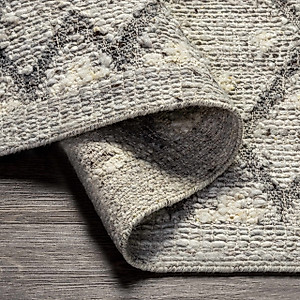 Hauteloom Aliaga Wool Living Room, Bedroom Area Rug - Global - Gray, Beige, Brown - 8' x 10'