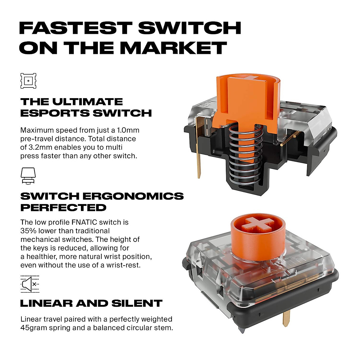 FNATIC STREAK65 - Compact RGB 60 Gaming Mechanical Keyboard - Speed Switches - 65% Layout (60 65 Percent)- Low Profile - Esports Keyboard (US Layout, QWERTY)