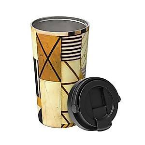 WANGXUEE Rustic Wooden Print 500ml Stainless Steel Travel Tumbler Double Wall Vacuum Insulated Coffee Mug