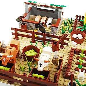 BAENRCY Farm Field Set Building Blocks Plant Animal Crops Building Bricks Kit DIY Building Set Compatible All Major Brands (Animal)