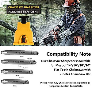 Nziqaz Chainsaw Sharpening Jig Kit, Portable Hand Crank Chainsaw Sharpeners Contains 3pcs Grinding Rod for All Kinds Of Chain Saws Blade and Electric Saw, for DIY Lumberjack, Garden Worker, Yellow