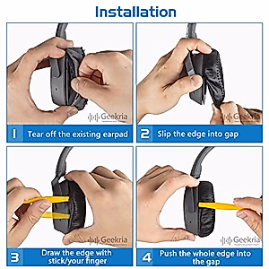 Geekria QuickFit Replacement Ear Pads for Skullcandy Riff Wireless Headphones Ear Cushions, Headset Earpads, Ear Cups Repair Parts (Moab Red)