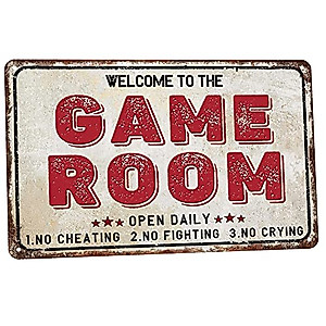 SNOWANG Decor 12'' x 8'' Game Room Vintage Tin Signs For Home Wall, Cafes, Bar, Man Cave, Office, Garden