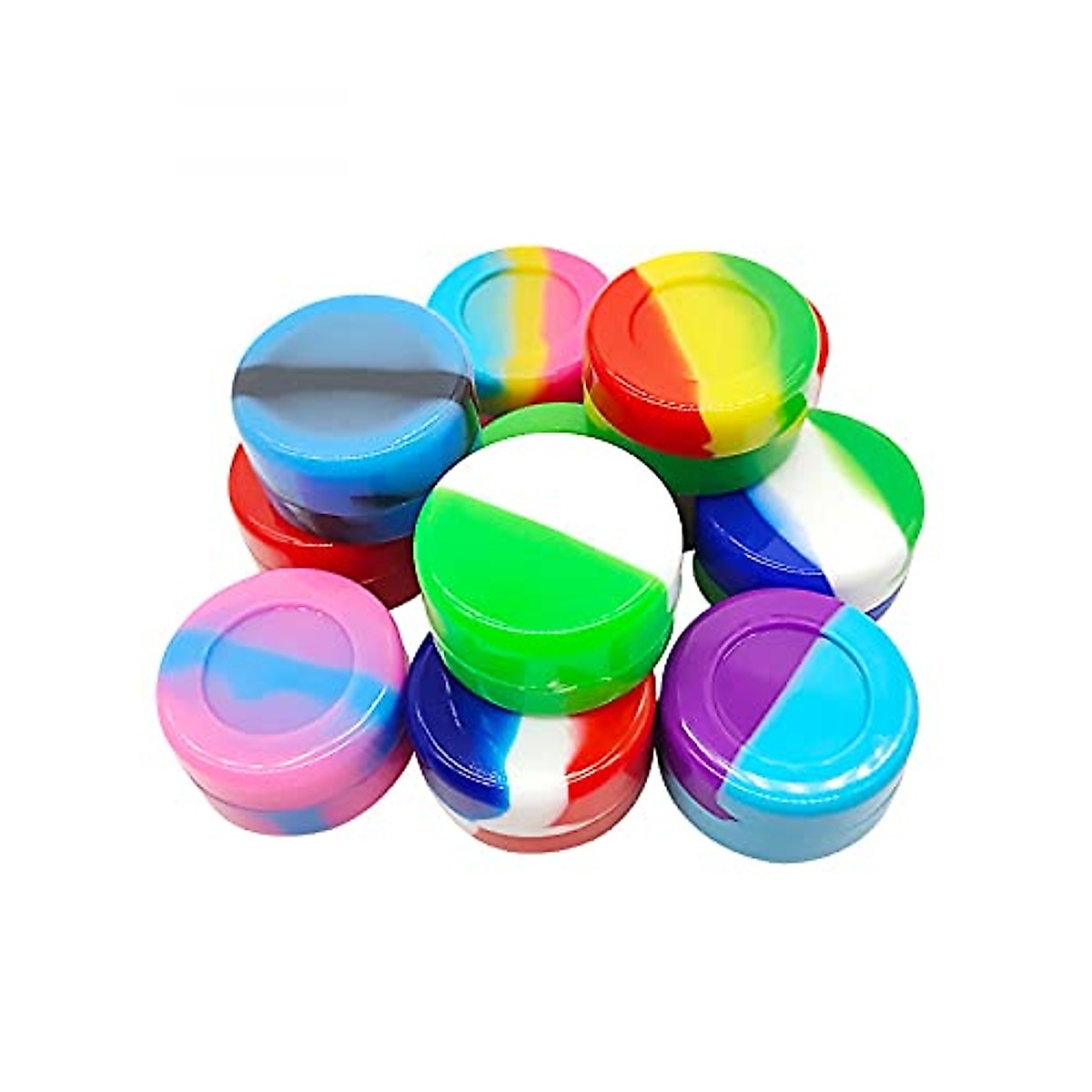 Silicone containers 10 Pcs Silicone Round Wax Concentrate Containers Non-Stick Silicone Oil Storage Jar Mini Container for Multi Use - Wax, Skin Cream, Paint, Jewelry, Beads, Spices and More(3ml)