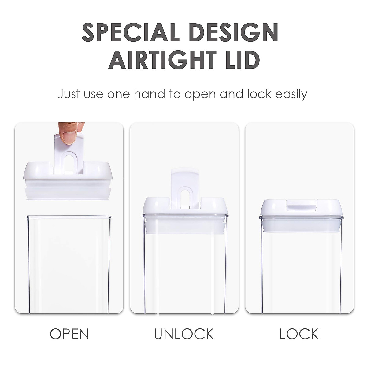 Vtopmart 6 PCS Airtight Food Storage Containers, BPA Free Plastic Snack Containers with Easy Lock Lids, for Kitchen Pantry Organization and Storage, Include 24 Labels, 0.8L