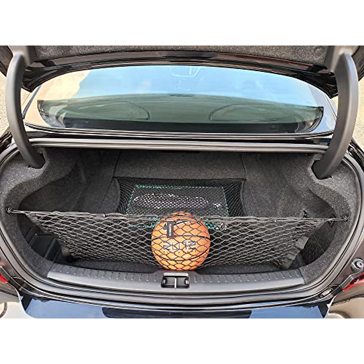 Envelope + Floor Style Automotive Elastic Trunk Cargo Net for Volvo S60 B5-2019-2023 - Premium Trunk Organizer and Storage - Luggage Net for Sedan - Car Organizer for Volvo S60 T8