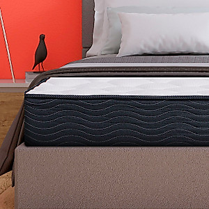 Swiss Ortho Sleep, 12" Inch Memory Foam and Innerspring Hybrid Medium-Firm Plush Mattress/Bed-in-a-Box/Pressure Relieving Bliss, Twin,White