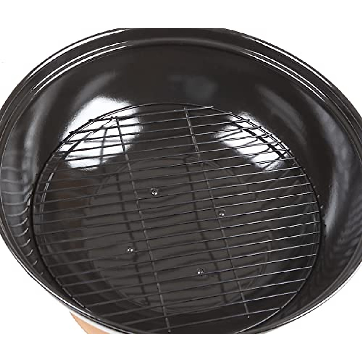 Fire Sense 62242 Fire Pit Degano Round Wood Burning Lightweight Portable Outdoor Firepit Backyard Fireplace Also Included Wood & Cooking Grate - Black Copper - 26"