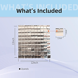 Shimmer Wall Sequin Backdrop (12Pcs), Square Panels Decoration for Wedding, Events, Advertising Sign and Photography Background. (Silver)