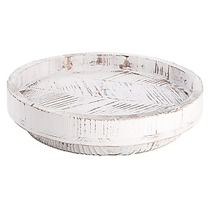 TOPZEA 12 Inch Lazy Susan Turntable Wood, Rotating Rustic Farmhouse Turntable Tray, Round Spanning Display Serving Tray Spice Rack Cabinet Organizer Dining Table Centerpiece for Snacks, Spices, Wine