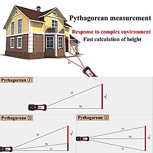 MAKINGTEC Laser Measure 196Ft M/Ft/in with Fraction Mode,Tape Measure Laser Measuring Device Large LCD Backlight Display, Pythagorean Mode Distance Measure Area and Volume Laser Distance Meter K-60