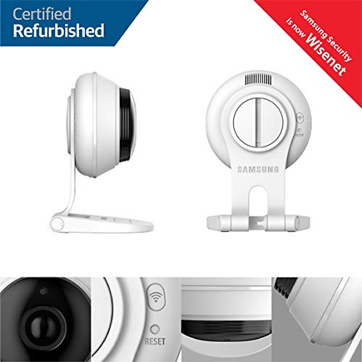 SAMSUNG SNH-C6417BNW SmartCam HD Plus 1080p Full HD Wi-Fi Camera White (Renewed) (3 Pack)