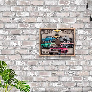 Desperate Enterprises Chevy Trucks Tribute Tin Sign - Nostalgic Vintage Metal Wall Decor - Made in USA