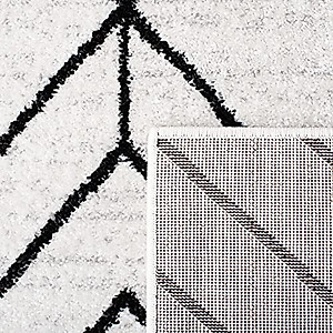 SAFAVIEH Adirondack Collection 8' x 10' Ivory/Black ADR241A Modern Geometric Non-Shedding Living Room Bedroom Area Rug