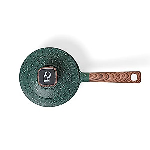 PHANTOM CHEF 1.5 QT Saucepan with Granite finish & Lid | PFOA Free | Small Nonstick 1.5 Quart Sauce Pot | Induction Compatible | Dishwasher & Oven Safe | Stay-Cool Handle | Easy to Clean (Green)