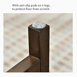 XDSTOOL Solid Wood Stool 10 inch Wooden Stool for Kids Small Short Stool Shoe Changing Step Stool Round (Brown Round)