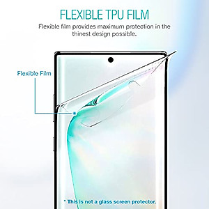 XClear 3 Pack Screen Protector Designed for Galaxy Note 10 Plus/Note 10 Plus 5G (2019) [Case Friendly] TPU Film Anti-Scratch HD Protector Compatible Samsung Galaxy Note10+ / Note 10+ 5G - Pack of 3