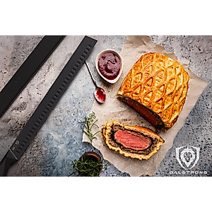 Dalstrong Slicing Knife - 14 inch - Shadow Black Series - Black Titanium Nitride Coated - High Carbon - 7CR17MOV-X Vacuum Treated Steel Carving Knife - Sheath - Kitchen Knife Slicer - NSF Certified