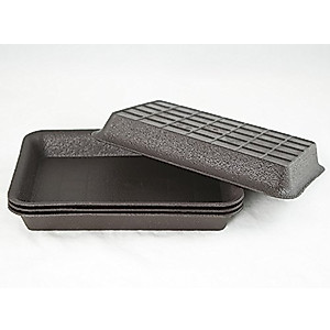 4 Rectangular Dark Brown Plastic Humidity/Drip Tray for Bonsai Tree & House Indoor Plants - 7"x 5"x 1"