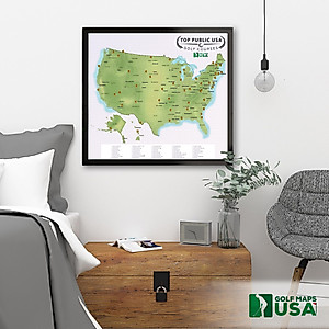 Golf Maps USA Top Public Golf Course in Each State Golf Scratch Map - Scratch-Off Golf Print with Eye-Catching Red Flags - Golfing Wall Decor - Unique Poster Gift for Golfers (Updated June 2023)