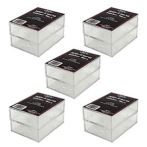 BCW 2-Piece 50 Card Slider Box - 5 ct | Premium Trading Card Storage | Sturdy, Stackable, Crystal-Clear Design for Magic The Gathering, Football, Basketball, Baseball Cards