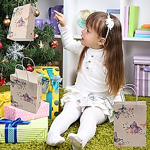 YYaaloa Gift Bags Kraft Paper Bags with Handle 8.26 x 5.9 x 3.15 inch Party Favor Bags for Baby Shower Kids Birthday Wedding Xmas Party Supplies (Pack of 30)