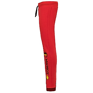 LEGO Ninjago Boys Pants Sets, Ninjago Pullover Hoodie Tee and Pants Sets for Boys (Red, 7)
