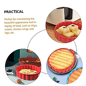 ULTECHNOVO Silicone Bakeware Air Fryer Instapot Air Fry Oven Air Fittings Silicone Air Fryer Liner Silicone Air Fryer Basket Silicone Pot for Air Fryer Air Fryer Baking Pots Silica Gel Red