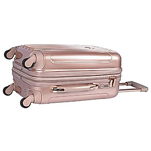 kensie Women's Alma Hardside Spinner Luggage,Expandable, Rose Gold, 3 Piece Set (20/24/28)