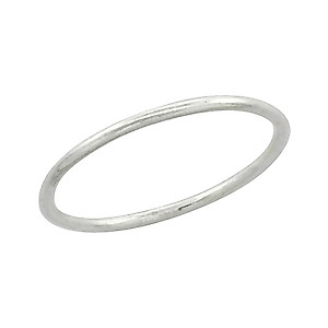 Very Dainty Sterling Silver Plain 1mm Wire Ring Toe Ring for Women Stackable Handmade size 2.5