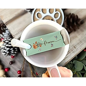 Personalized Birth Flower Tumbler Topper, 40 30 64 oz Personalized Tumbler Topper Tumbler Cup Accessory Name Plate