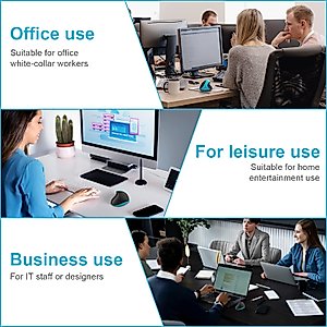Vassink Ergonomic Mouse, Rechargeable Wireless Mouse Right Handed Small Mouse with 6 Buttons for Laptop,Desktop,PC, MacBook（Blue）