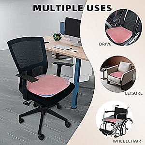 B&DOG XSIN Car Seat Cushion Comfort Memory Foam， Sciatica Pain Relief，Improve Driving View Suitable，for Car Driver Seat Office Chair Home Use Seat Cushion（Pink）